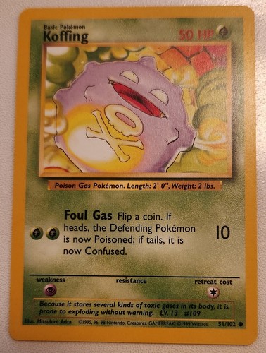 Pokémon TCG Koffing Base Set 51/102 Regular Unlimited Common | eBay