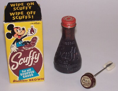 Walt Disney's Mickey Mouse Scuffy Brushless Brown Shoe Polish 1950's | eBay