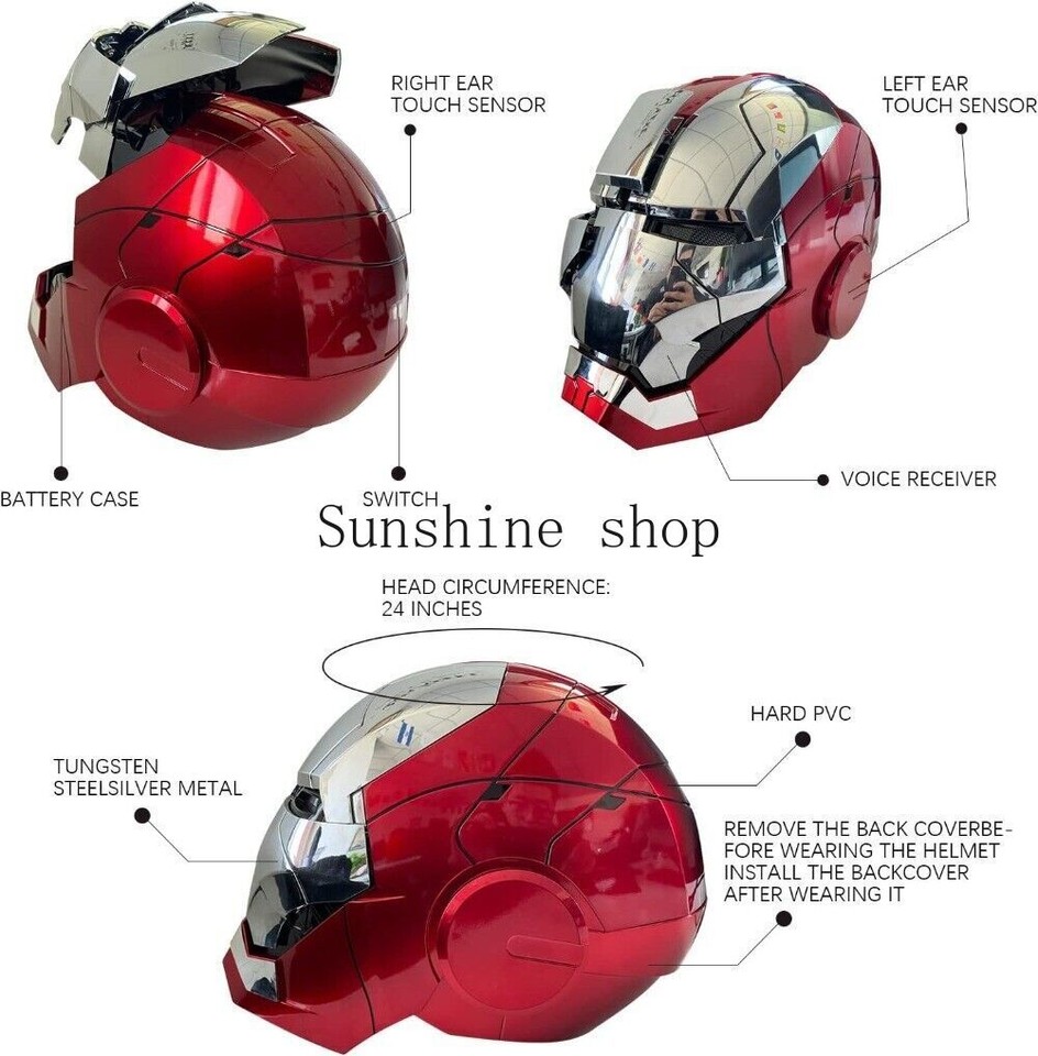 Autoking Iron Man Helmet MK5 1/1 Voice-controlled Mask Transform ...