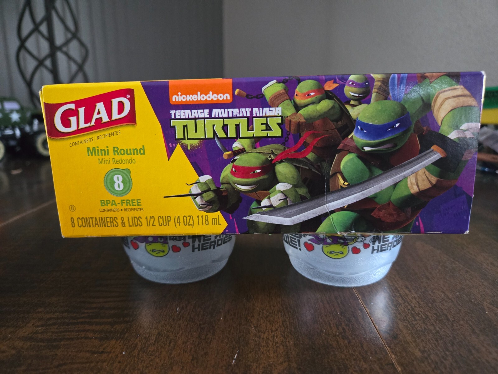 Teenage Mutant Ninja Turtles GLAD 4oz (1/2 C) Containers w/Lids SET NEW ...