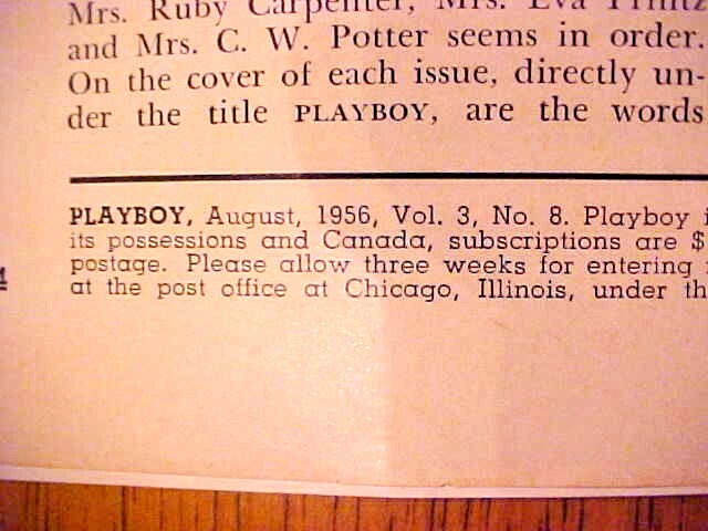 Playboy Aug 1956 v3 #8 Jonnie Nicely Anita Ekberg Greece Party Jokes ...