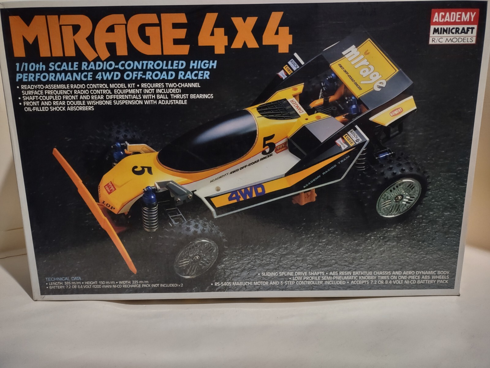 Vintage Academy Mirage 4wd 1/10 r/c buggy kit raritat, No Tamiya ...