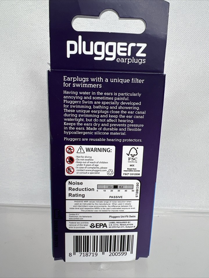 Pluggerz Swim Aid Ear Plugs Keep Water Out Silicone Protection Earplugs ...