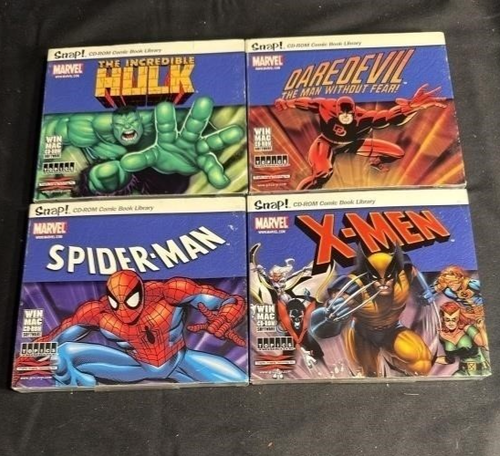 4 Snap! CD-ROM Comic Book Library PC Game X-Men-Spider-Man-Hulk ...