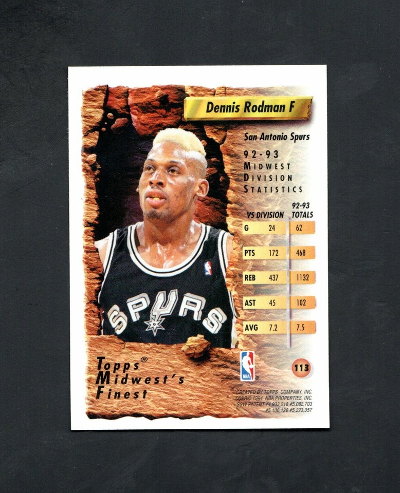 1993-94 Topps Finest Dennis Rodman #113 ~ Mint Worm | eBay