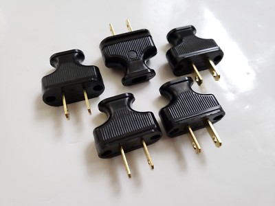 5 PACK Vintage Black Antique Style Electrical Plug Cloth Covered Wire ...