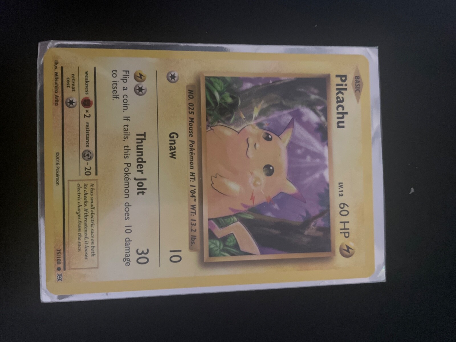 Pikachu card fat pikachu 35/108 yellow cheek pikachu mint condition ...