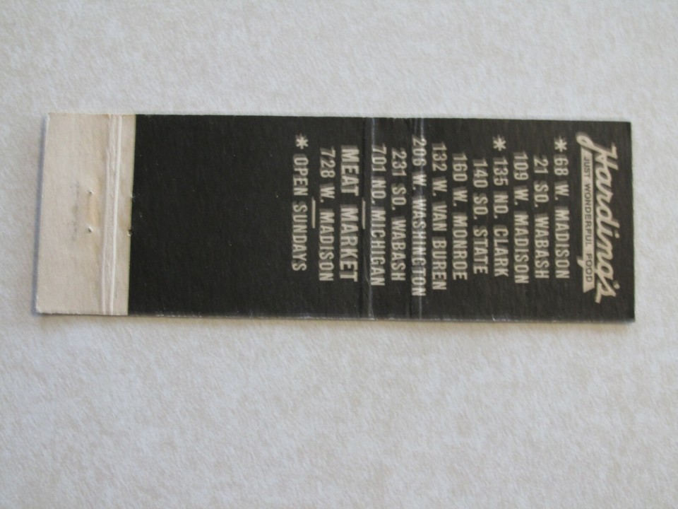 Ai585 Matchbook Cover Hardings Restaurant Chicago IL Illinois | eBay