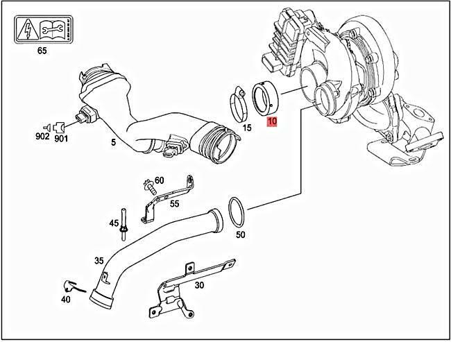 Genuine MERCEDES BENZ MB Om642 Red Turbo Intake Seal A0179974045 for ...