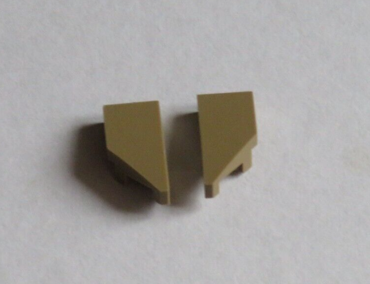 LEGO 1 pair Dark Tan Wedge 2 x 1 x 2/3 Left / Right 29119 29120 new ...