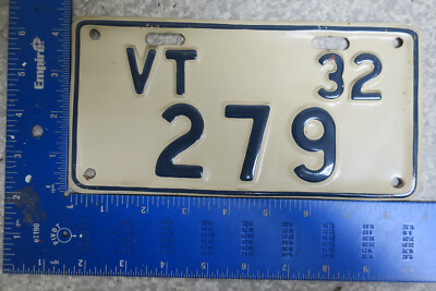 **RESTORED REPAINTED** Vermont Vt License Plate Tag Motorcycle MC 1932 ...