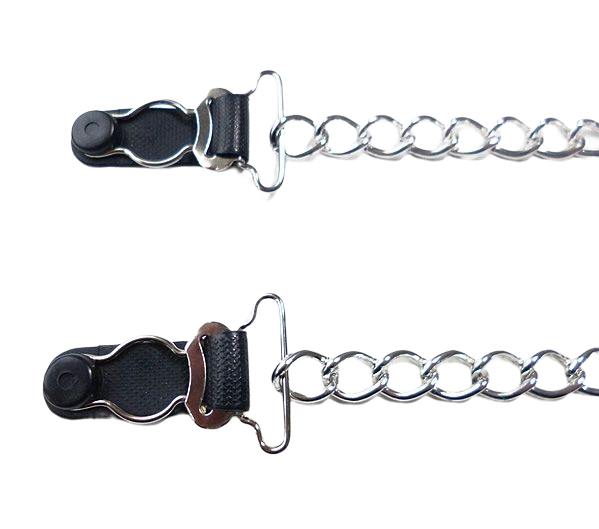 Set of 2 Metal Chain Garter Tab & Snap Hook for Garterbelt One Size 7 ...