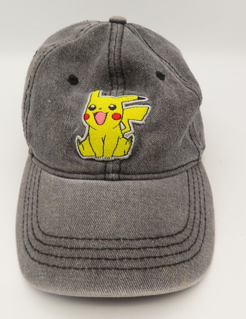 Pokemon Baseball Cap Hat Pikachu Embroidered Black St… - Gem
