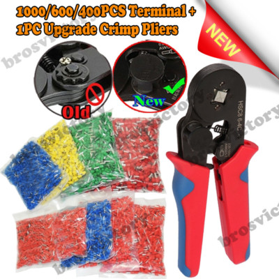 600/400/100PCS Crimp Connector Insulated Cord Pin End Terminal with ...