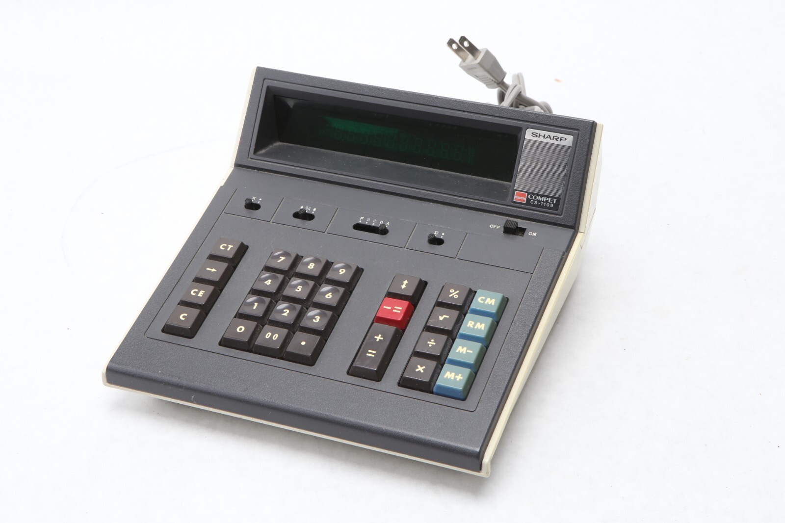 MID CENTURY Vintage 1977 Sharp Compet CS 1109 Desktop Desk Calculator ...