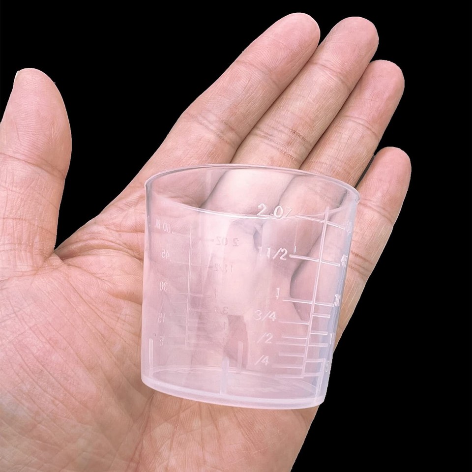 30 Pcs Plastic Graduated Cups, 60ml/2oz Clear Scale Cups with 50 Pcs ...