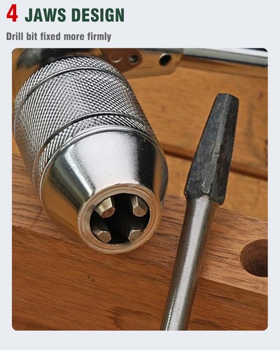 Carpenters Bit Brace Hand Crank Drill with 12-Inch Swing Arm, Steel and ...