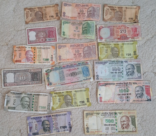 India 17 banknotes 1000 500 100 50 20 10 5 2 rupees - see other sales ...