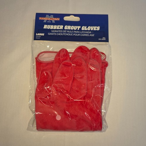 Marshalltown Rubber Grout Gloves Large Waterproof Vinyl Red | eBay
