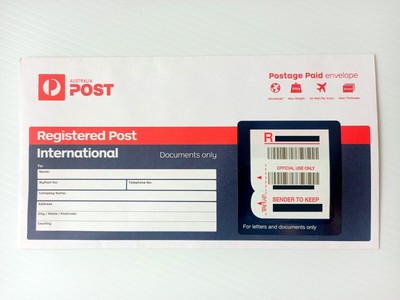 New 25 x REGISTERED POST INTERNATIONAL Australia Post Envelopes | eBay