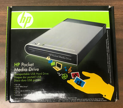 HP PD0800s Pocket Media Drive 80 GB USB 2.0 Portable Hard Drive BNIB | eBay