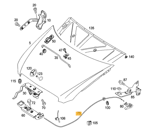 NEW GENUINE MERCEDES BENZ MB VITO VIANO W639 ENGINE HOOD BONNET RELEASE ...