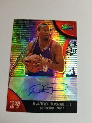 ALANDO TUCKER 2007-08 TOPPS FINEST AUTO REFRACTOR RC SUNS WISCONSIN #64 ...