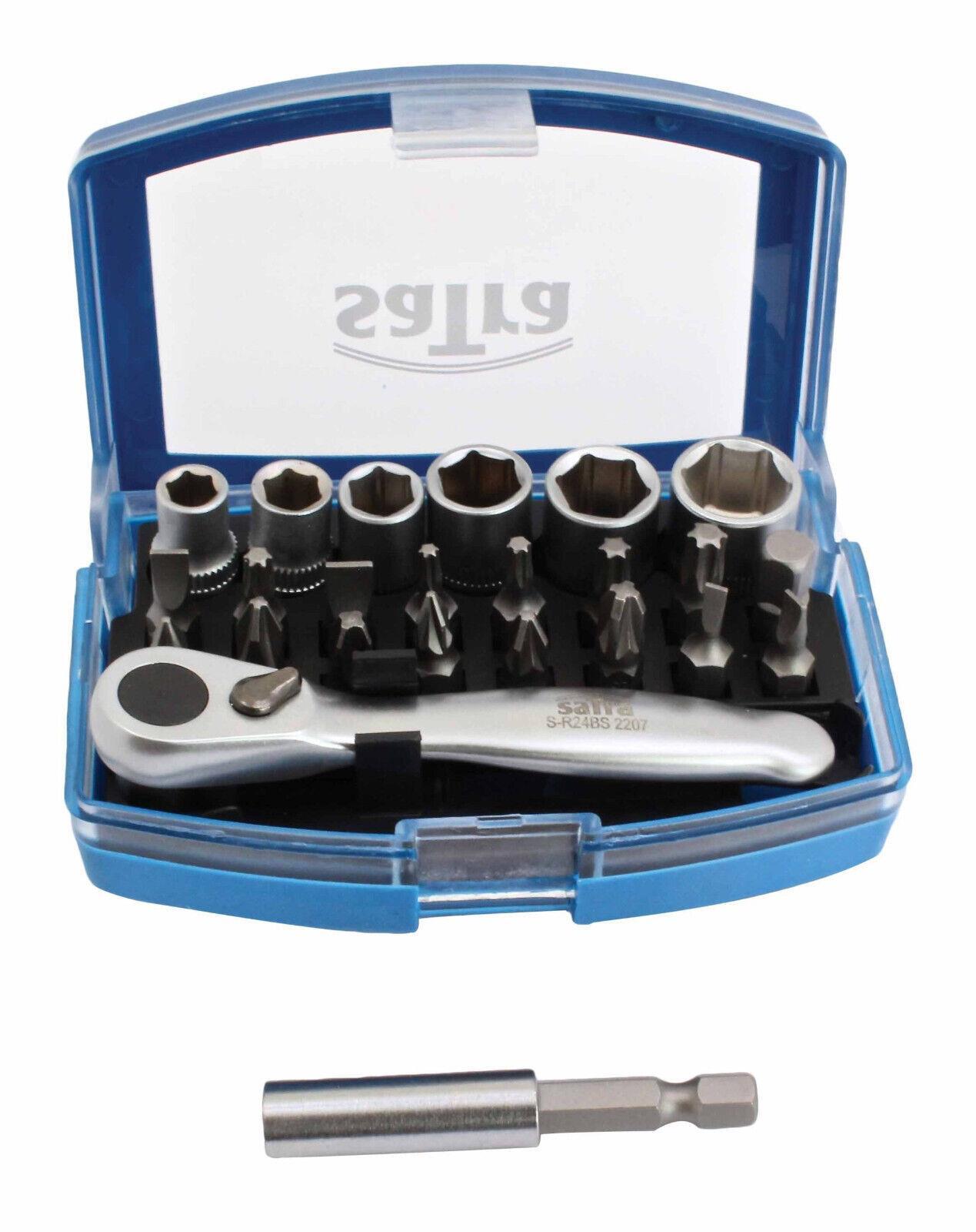 SATRA 24pc 1/4" Dr Mini Ratchet, Socket & 1/4" Hex Insert Bit Set | eBay