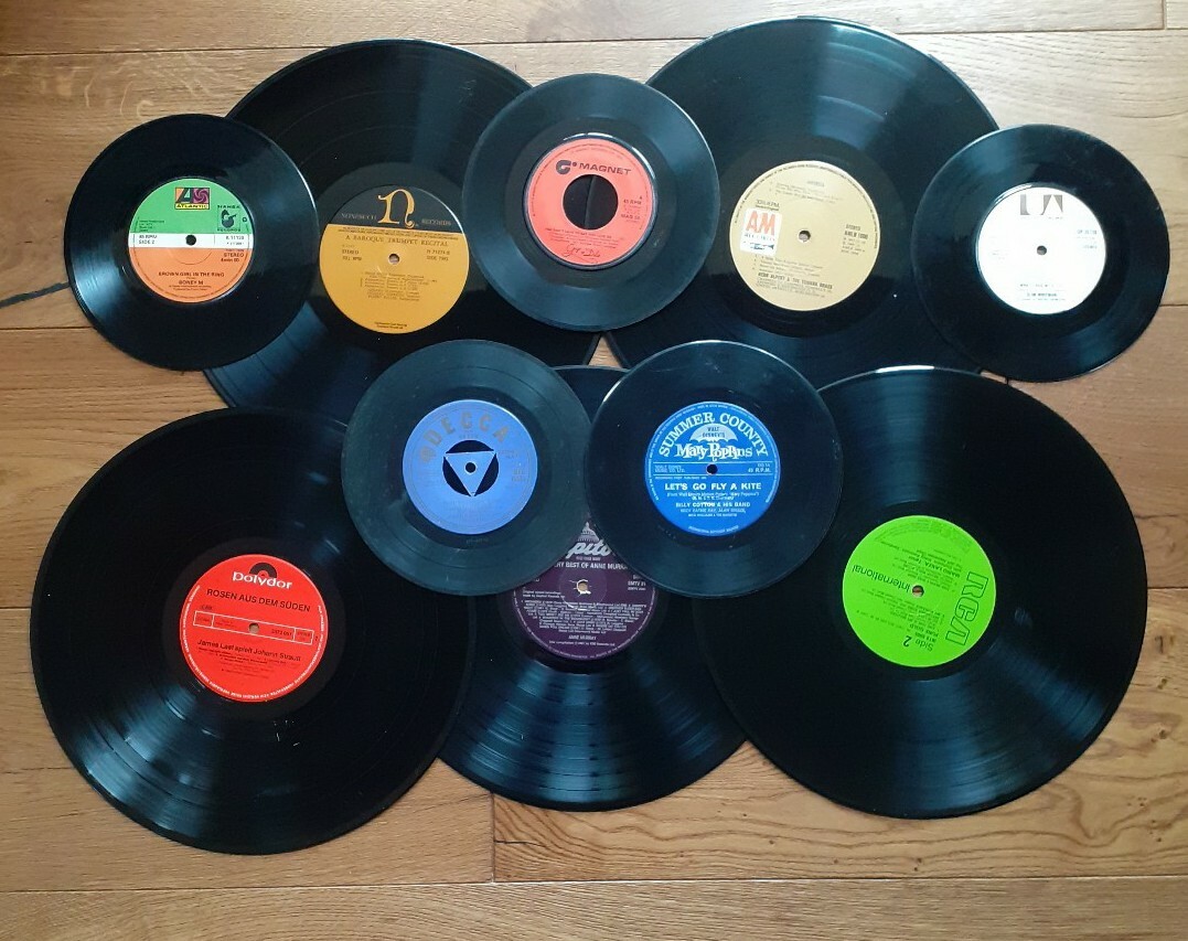Job lot of 5 x 12 inch and 5 x 7 inch vinyl records for craft upcycling ...