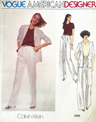 1970s Vogue Misses' Jacket,Blouse&Pants Calvin Klein Pattern 1885 Size ...