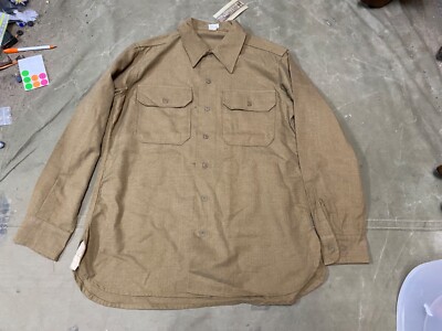 WWII US ARMY M1937 M37 WOOL ENLISTED & NCO COMBAT FIELD SHIRT-LARGE | eBay