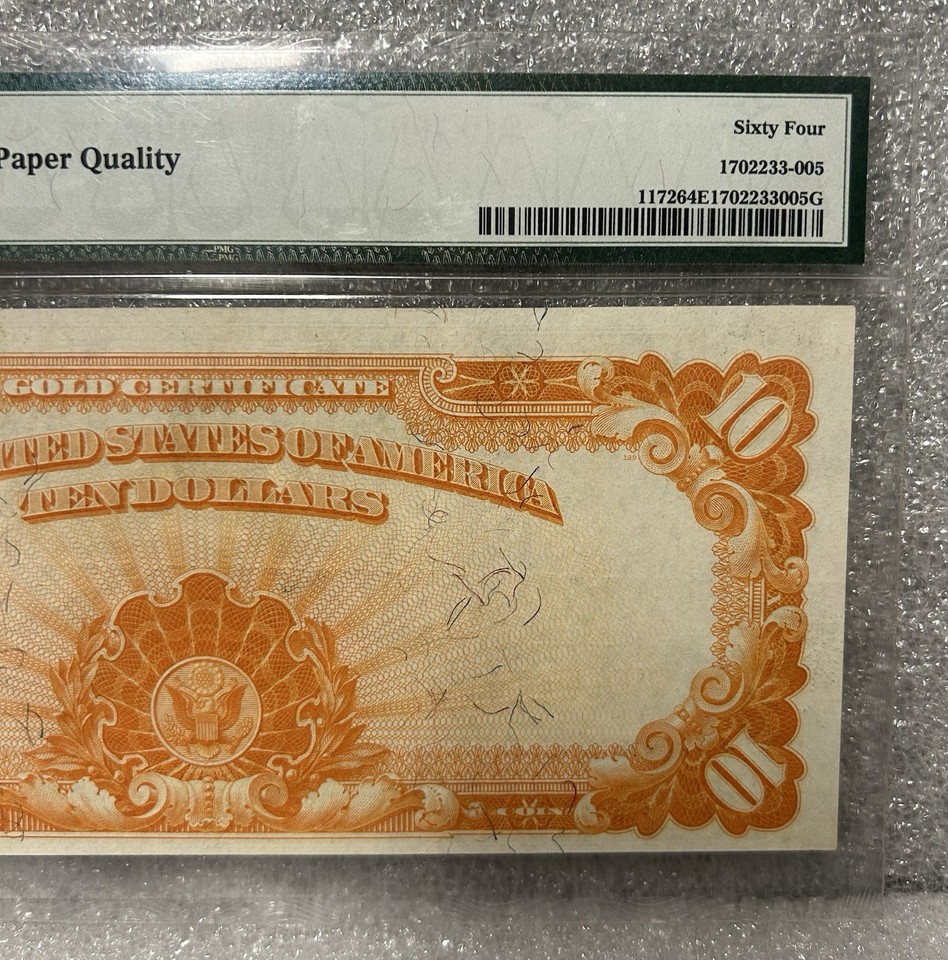 1907 Fr 1172 $10 Gold Certificate PMG 64 *EPQ* Choice Unc. NICE BIG OLD ...