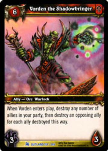 1x Vorden the Shadowbringer - Rare Light Play Fires of Outland | eBay