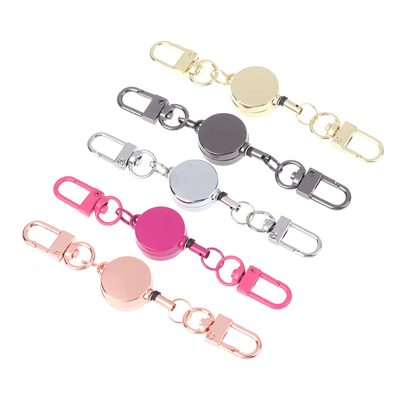 21MM Retractable Key Holder Metal Easy-to-pull Buckle Rope Elastic ...