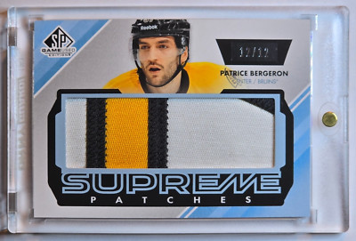 2012 SP Game Used Supreme Patches PATRICE BERGERON sp #12/12 🔥 Sick ...