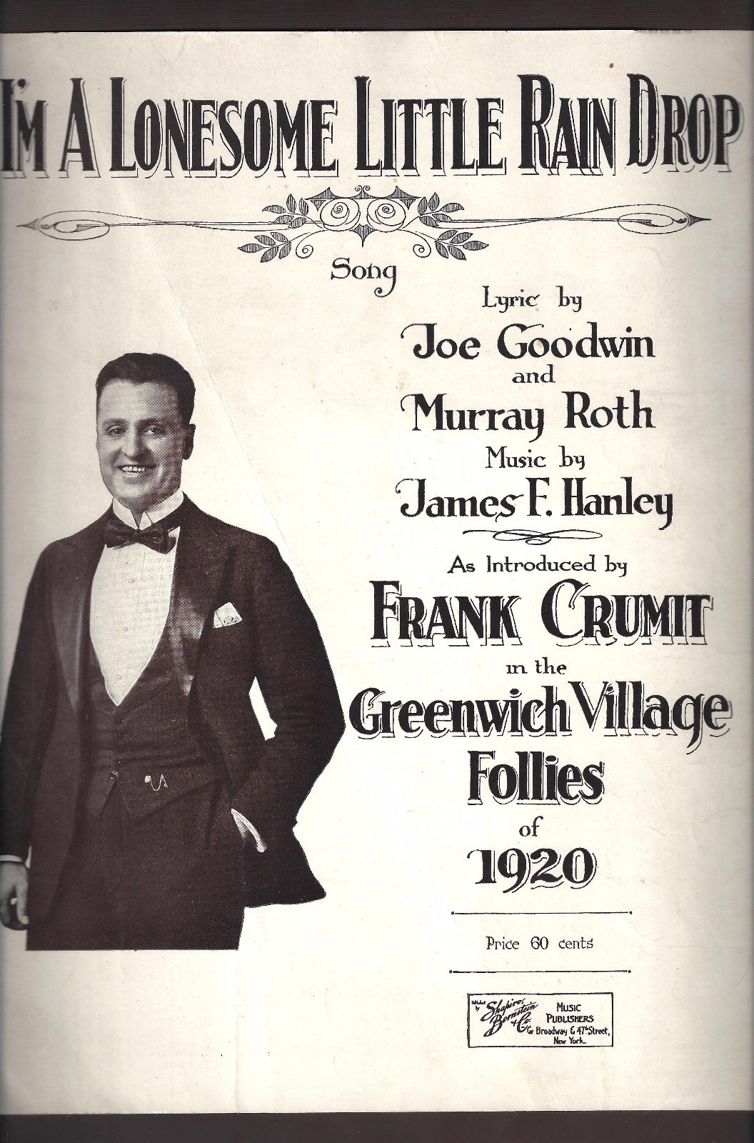 Frank Crumit "GREENWICH VILLAGE FOLLIES" James F. Hanley 1920 Sheet ...