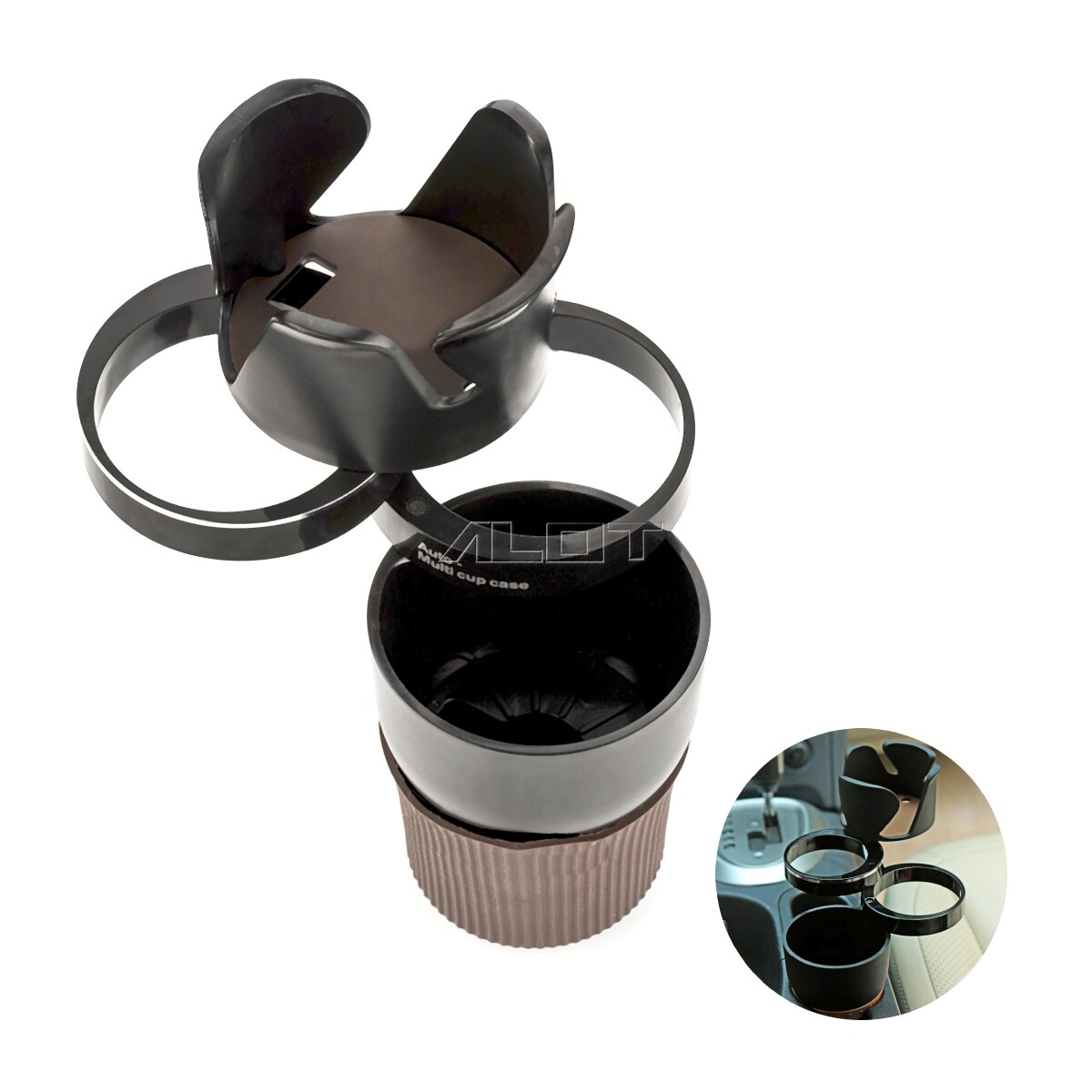 Multifunktionsbecher Ablagefach Becherhalter 5in1 Schwarz für MERCEDES ...