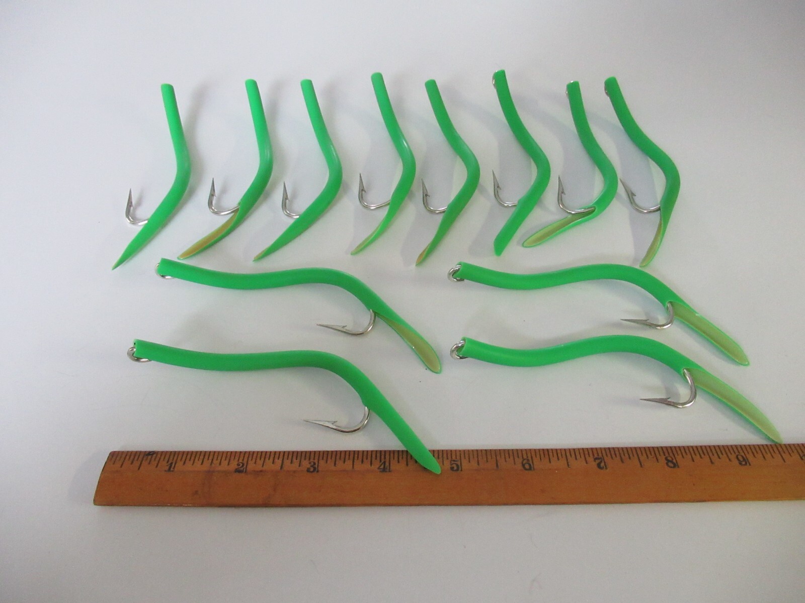 12 MUSTAD OPEN EYE TUBED WORM HOOK SZ 10/0 UMBRELLA RIG TEASER JIG PICK ...