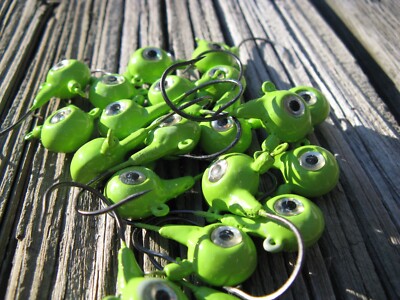 1/3 oz. Painted Lead Jig Spinner Clip Jigs Frog Skin Green Lot of 20 ...