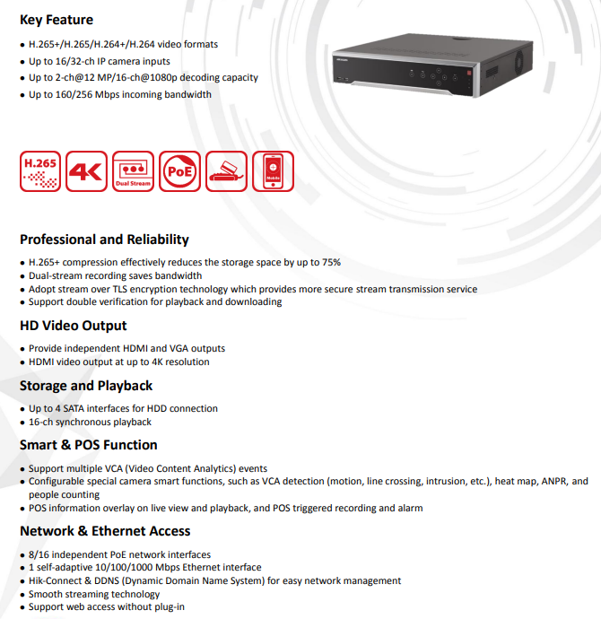 Hikvision Embedded NVR Ds-7700 Series 16tb Hdmi/vga -jl0182 for sale ...