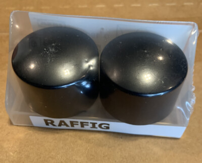 New Ikea Raffig Finials 1 Pair Black 202.199.36 Curtain Rod Screw End ...