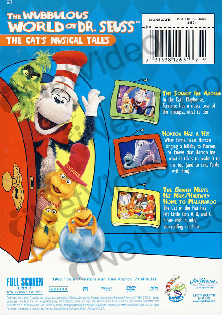 The Wubbulous World Of Dr Seuss The Cats Musical Tales Dvd 2010