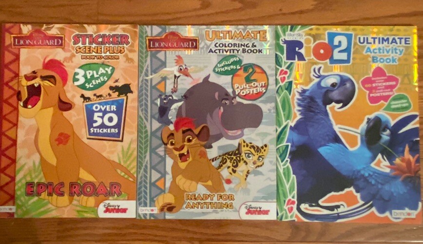 Set of 3 Disney Lion King & Rio2 Activity Books Stickers Posters &/or ...