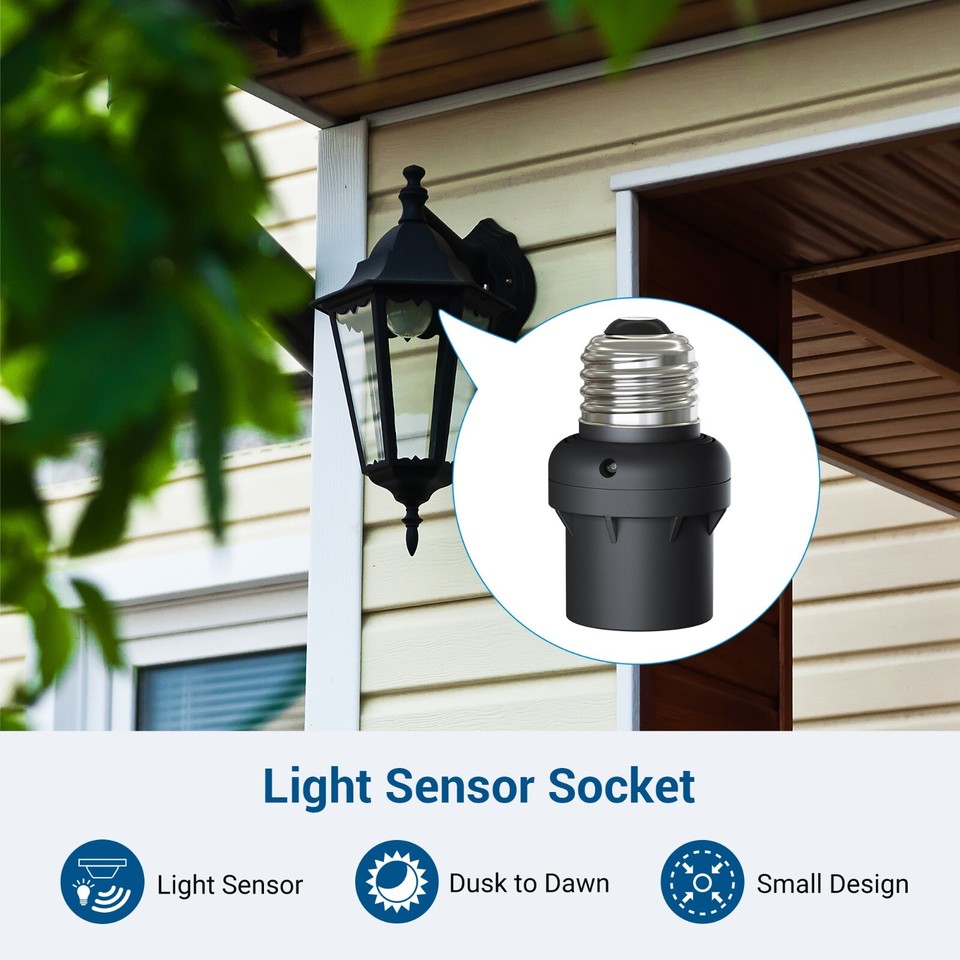 DEWENWILS Dusk to Dawn Bulb Socket Outdoor Automatic Light Sensor ...