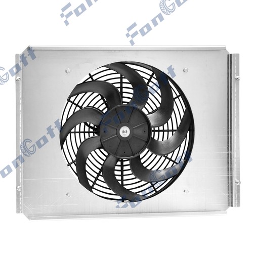 Aluminum Shroud + 14'' Fan Fit 1955-1957 Chevy Bel Air Nomad Del Ray 3 ...