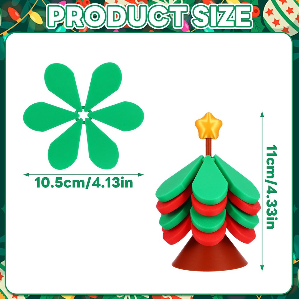 2 Set Christmas Tree Shape Trivets 3D Print Holiday Hot Pan Holders for ...