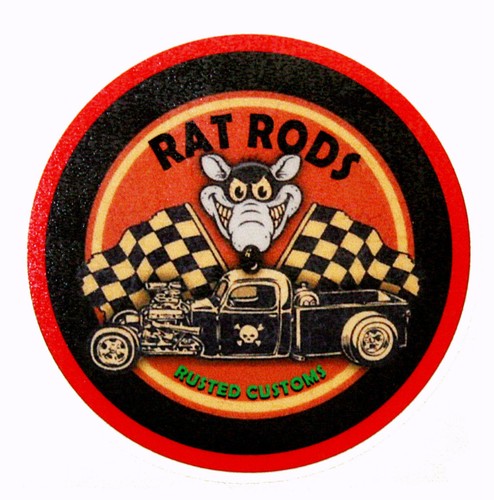 2-PACK RAT ROD HOT ROD DECAL STICKER VINTAGE RACING RAT FINK TOOLS OIL ...