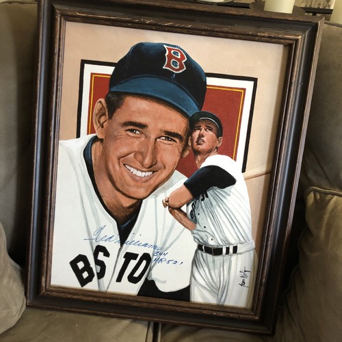 Ted Williams Signed Jean Wolf Painting 18 X23” Framed Boston Red Sox ...