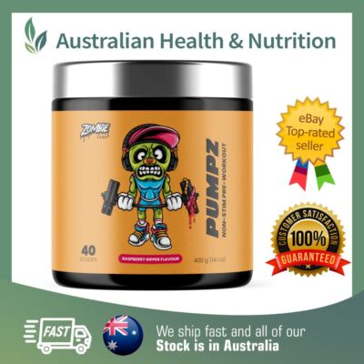 ZOMBIE LABS PUMPZ PRE-WORKOUT 40 SERVES NON-STIM + FREE SAME DAY ...