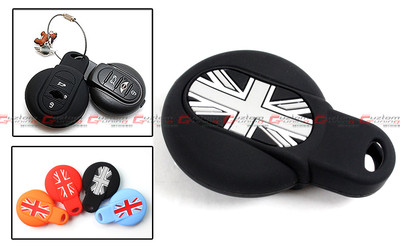 FOR 2015-2017 F56 MINI COOPER BLACK GREY UNION JACK SILICONE KEY FOB ...